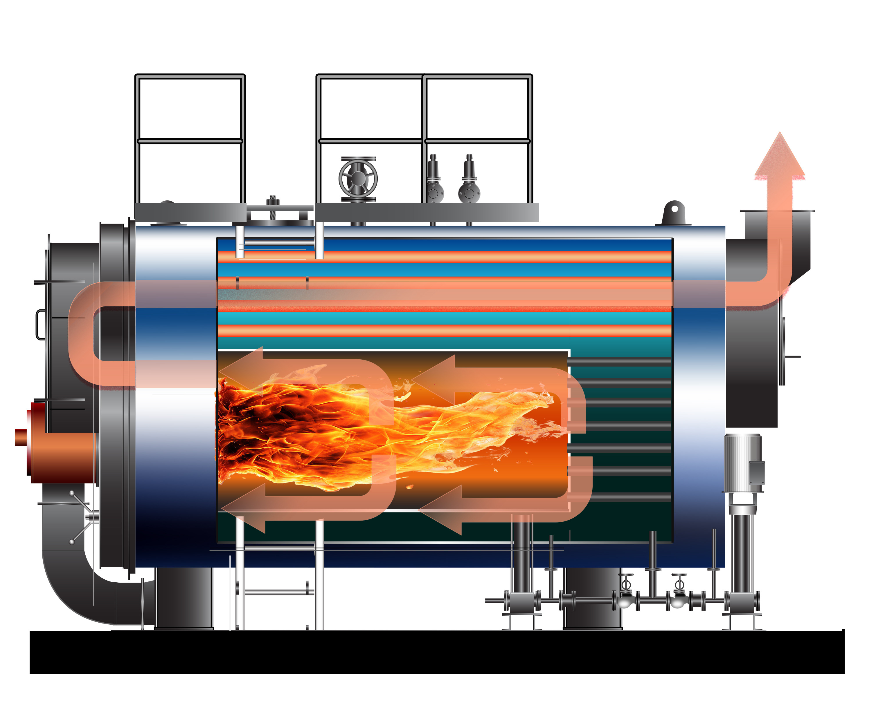 Reverse-Flame 3-Pass Steam Boiler | Compact, Efficient & Cost-Saving Design